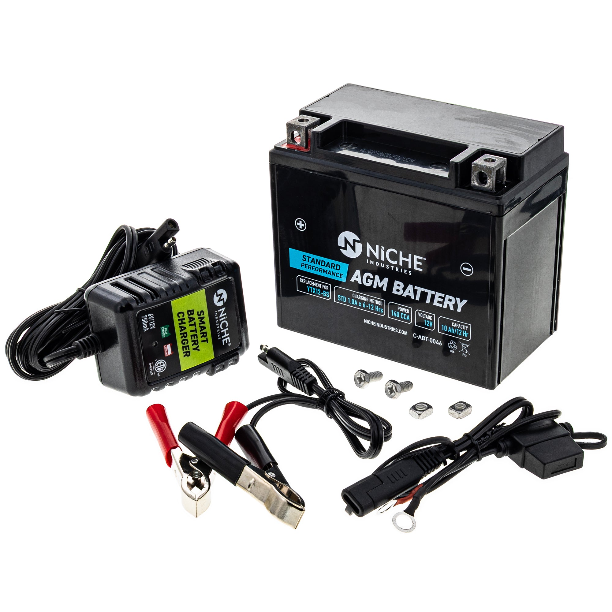 AGM Battery and Charger Suzuki Kawasaki Triumph | NICHE PARTS